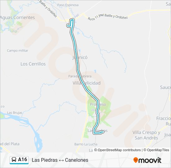 Ruta A16: horarios, paradas y mapas - Las Piedras (Shopping ...