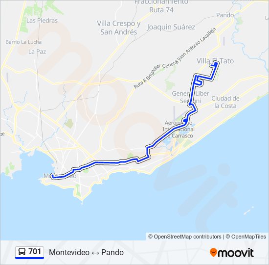 701 Route: Schedules, Stops & Maps - Villa El Tato→Montevideo (Updated)