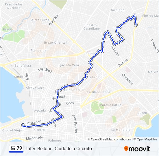 Ruta 79: horarios, paradas y mapas - Intercambiador Belloni (Actualizado)