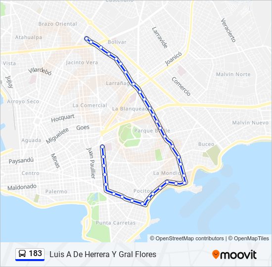 Ruta 183: horarios, paradas y mapas - Luis A De Herrera Y Gral Flores ...