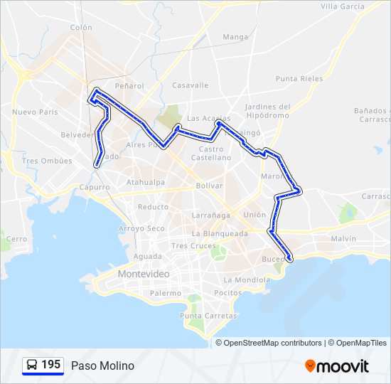 Ruta 195: horarios, paradas y mapas - Paso Molino (Actualizado)