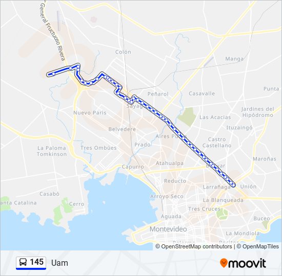 Ruta 145: horarios, paradas y mapas - Uam (Actualizado)