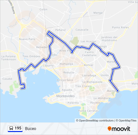 Ruta 195: horarios, paradas y mapas - Buceo (Actualizado)