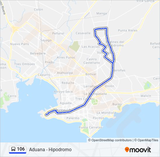 Ruta 106: horarios, paradas y mapas - Aduana (Actualizado)