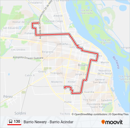Ruta 130: horarios, paradas y mapas - Barrio Acindar (Actualizado)