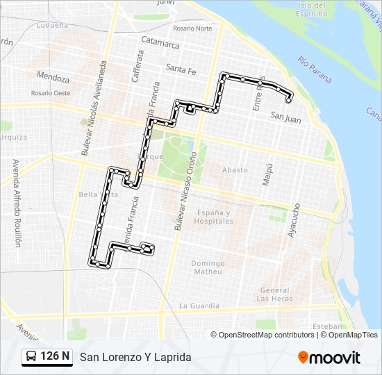 Ruta 126 n: horarios, paradas y mapas - San Lorenzo Y Laprida (Actualizado)
