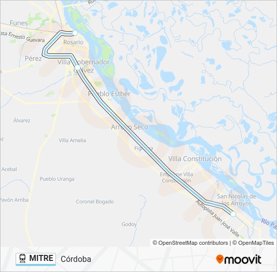 Ruta MITRE: horarios, paradas y mapas - Córdoba (Actualizado)