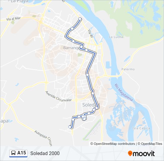 Ruta a15: horarios, paradas y mapas - Vía 40 Con Calle 76‎→Nevada ...