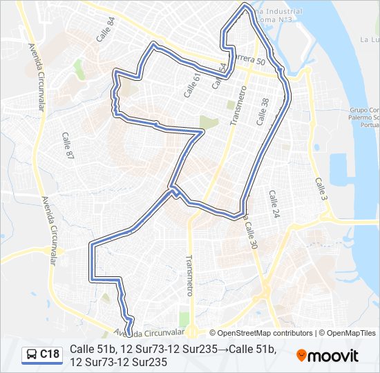 Ruta c18: horarios, paradas y mapas - Calle 51b, 12 Sur73-12 Sur235‎→ ...