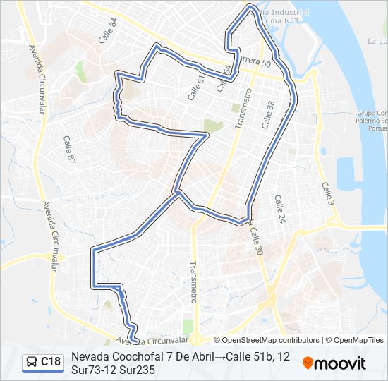 Ruta c18: horarios, paradas y mapas - Nevada Coochofal 7 De Abril‎→ ...