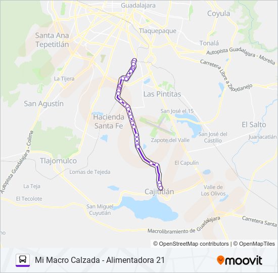 Ruta a21 arvento: horarios, paradas y mapas - Mi Macro Calzada - Fray ...