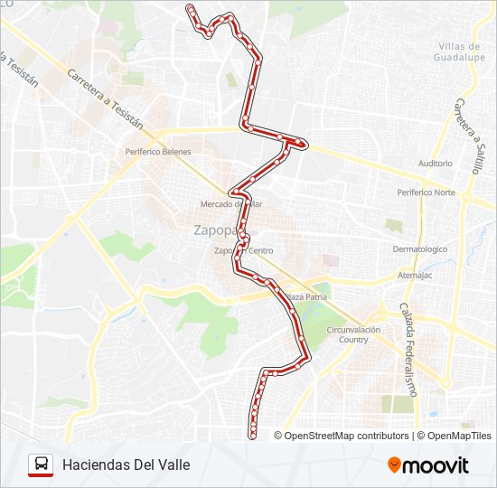 Ruta t08 vía corta: horarios, paradas y mapas - Haciendas Del Valle ...