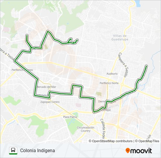 Ruta c73: horarios, paradas y mapas - Colonia Indígena (Actualizado)