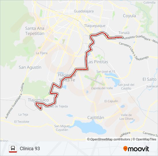Ruta c102: horarios, paradas y mapas - Clínica 93 (Actualizado)