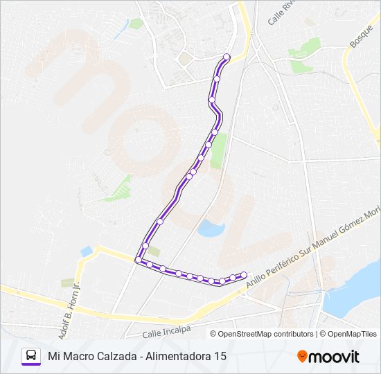 Ruta a15: horarios, paradas y mapas - Mi Macro Calzada - Fray Angélico ...