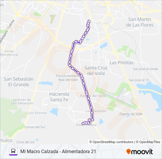 Ruta a21: horarios, paradas y mapas - Chulavista (Actualizado)