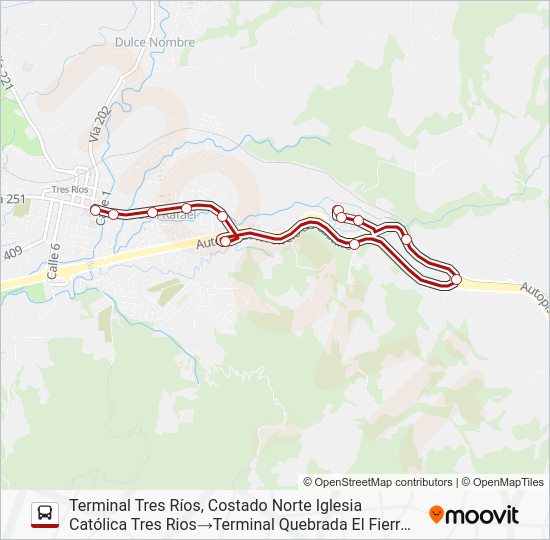 Ruta PERIFÉRICA TRES RÍOS EL FIERRO: horarios, paradas y mapas ...
