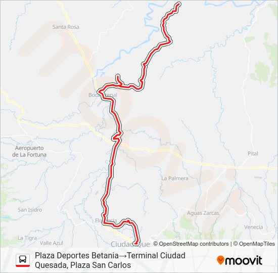 Ruta ciudad quesada san marcos de cutris betania: horarios, paradas y ...