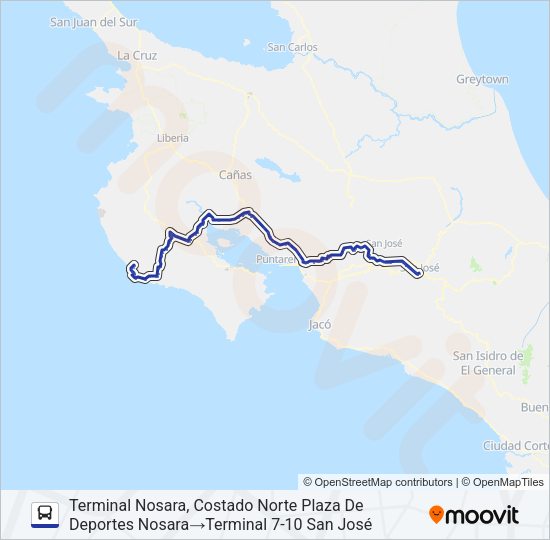 Ruta san josé nosara: horarios, paradas y mapas - Terminal Nosara ...
