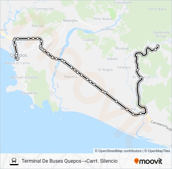quepos silencio Route: Schedules, Stops & Maps - Terminal De Buses ...