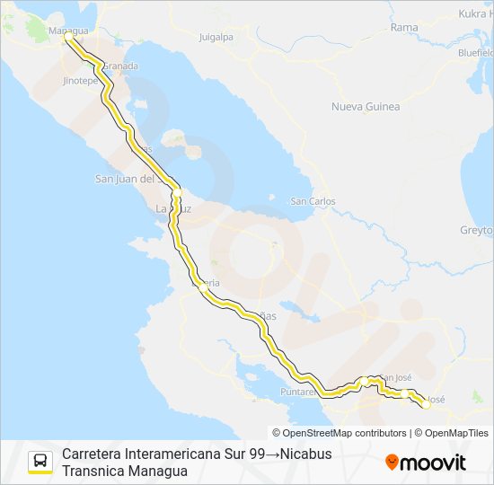 Ruta san josé managua nicaragua: horarios, paradas y mapas - Carretera ...
