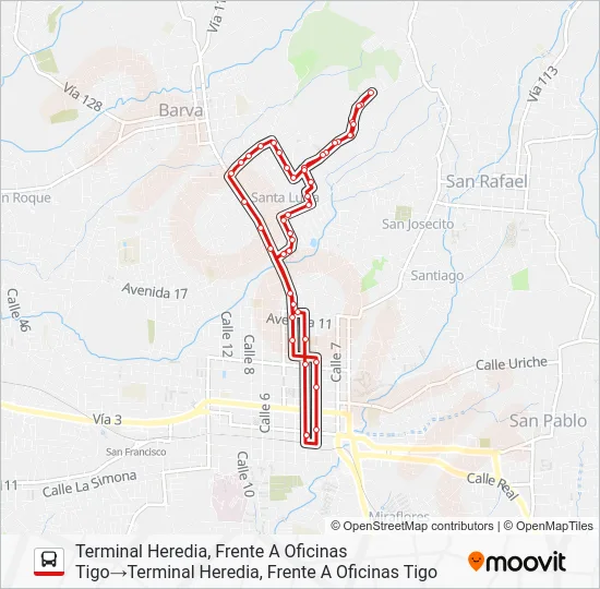Ruta HEREDIA LOTES PERALTA EL BENEFICIO JARDINES LA PLAZA: horarios ...