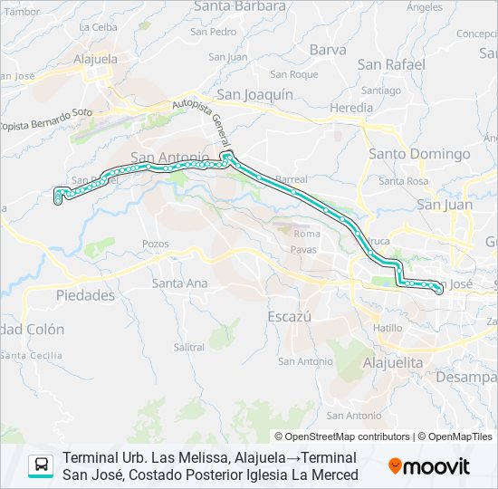 Ruta san josé la guácima ramales por san antonio belén: horarios ...