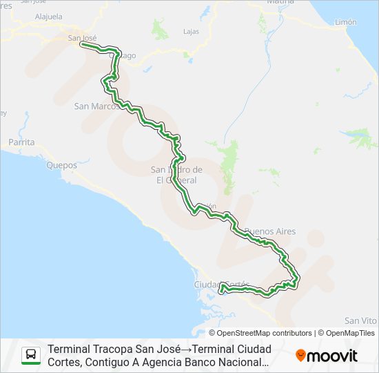 SAN JOSÉ CIUDAD CORTÉS Route: Schedules, Stops & Maps - Terminal ...