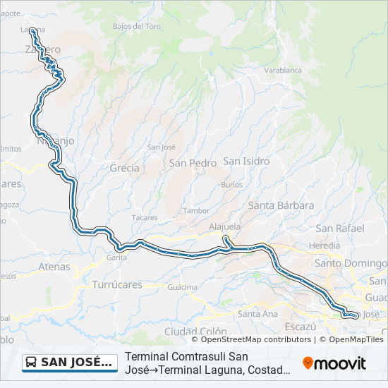 Ruta san josé zarcero laguna: horarios, paradas y mapas - Terminal ...