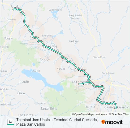 Ruta ciudad quesada upala: horarios, paradas y mapas - Terminal Jsm ...