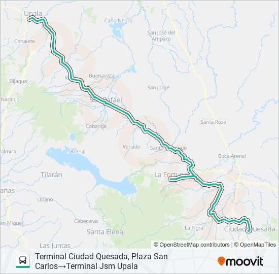 Ruta ciudad quesada upala: horarios, paradas y mapas - Terminal Ciudad ...