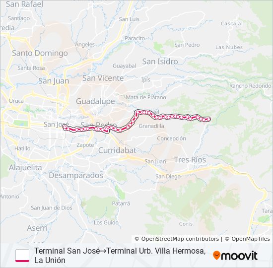 Ruta san josé san ramón de tres ríos: horarios, paradas y mapas ...