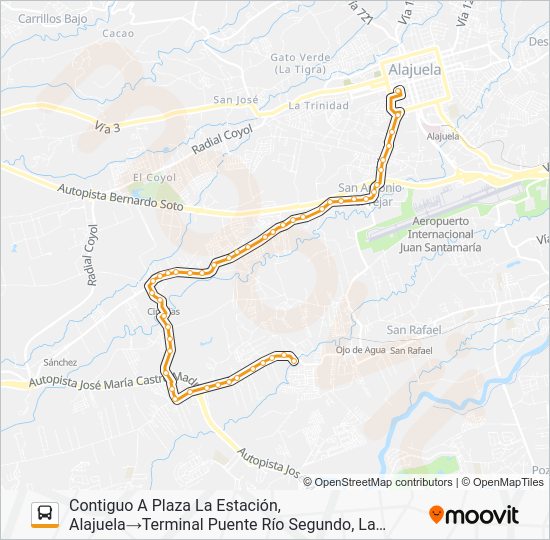 Ruta ALAJUELA LA GUÁCIMA ARRIBA: horarios, paradas y mapas - Contiguo A ...