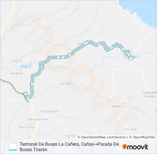 Ruta cañas tilarán: horarios, paradas y mapas - Terminal De Buses La ...