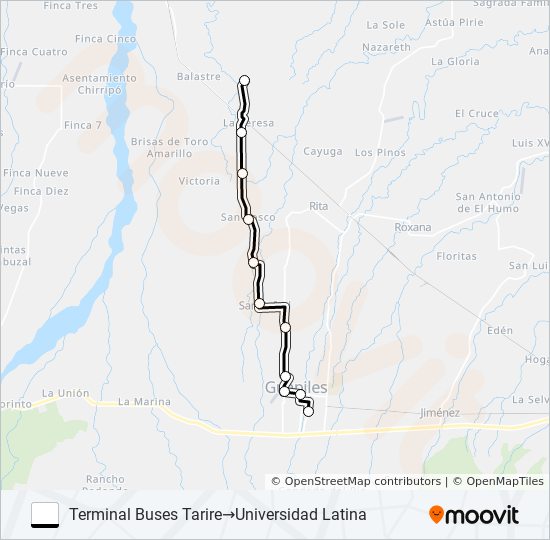 Ruta guapiles tarire: horarios, paradas y mapas - Terminal Buses Tarire ...