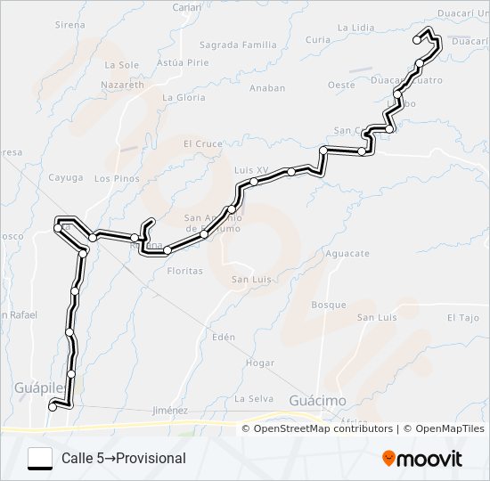 Ruta guapiles duacari iii: horarios, paradas y mapas - Calle 5‎→ ...