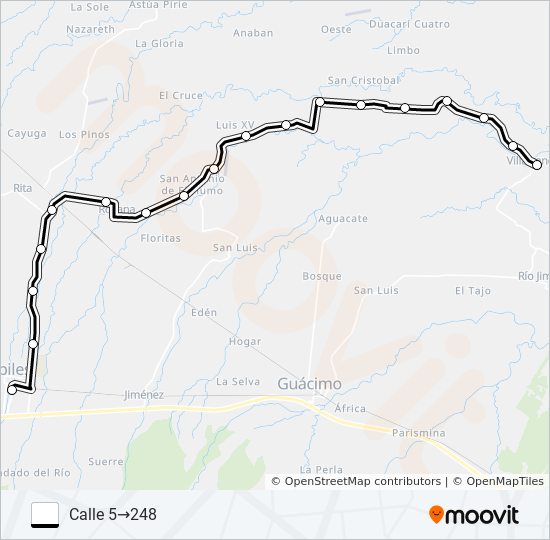 Ruta guapiles villa franca: horarios, paradas y mapas - Calle 5‎→248 ...