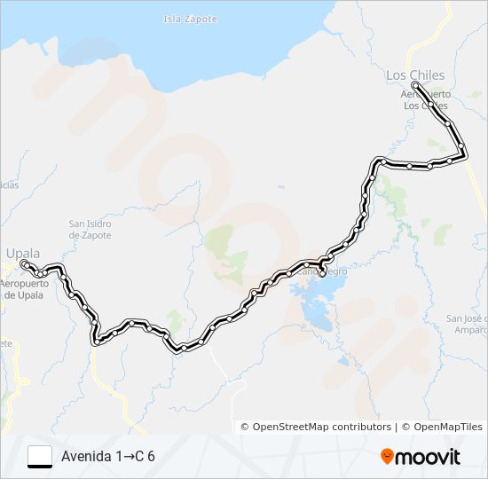 Ruta upala los chiles: horarios, paradas y mapas - Avenida 1‎→C 6 ...