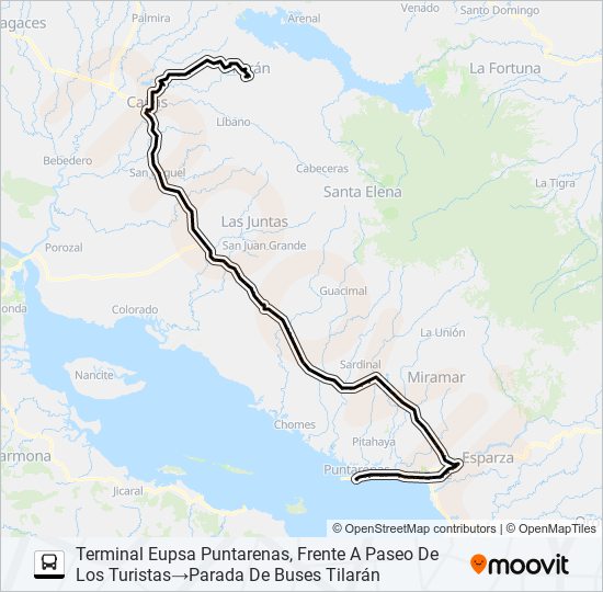 Ruta tilaran puntarenas: horarios, paradas y mapas - Terminal Eupsa ...