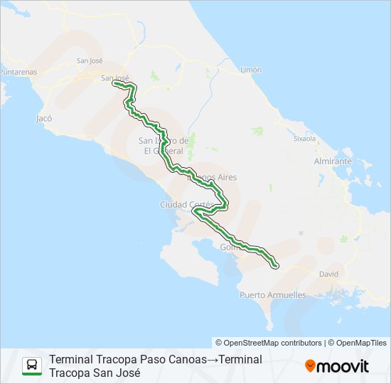 san josé paso canoas Route: Schedules, Stops & Maps - Terminal Tracopa ...