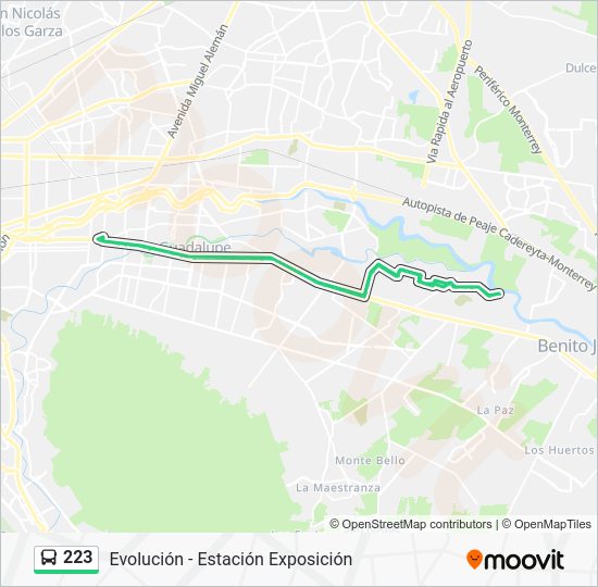 Ruta 223: horarios, paradas y mapas - Evolución - Estación Exposición ...
