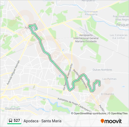 Ruta 527: horarios, paradas y mapas - Apodaca - Santa María (Actualizado)