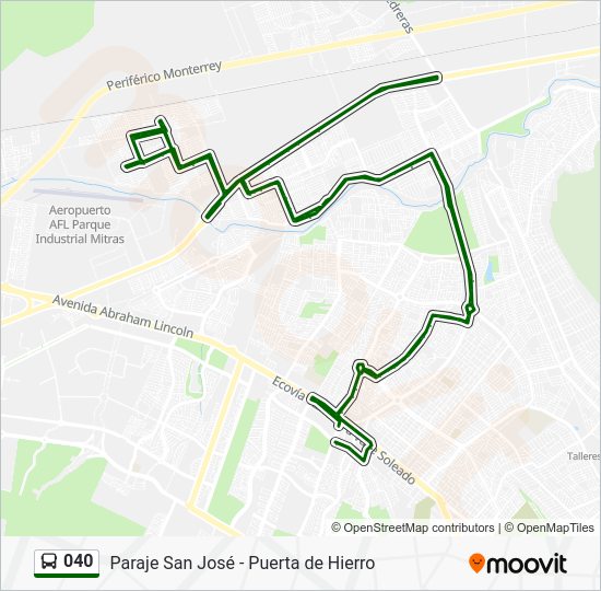 Ruta 040: horarios, paradas y mapas - Paraje San José - Puerta de Hierro (Actualizado)