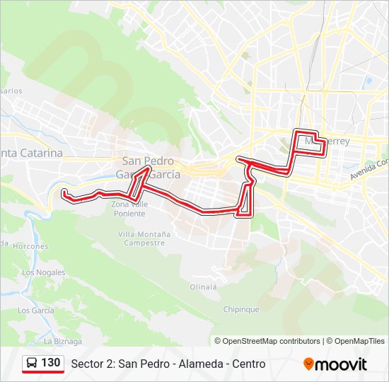 Ruta 130: horarios, paradas y mapas - Sector 2: San Pedro - Alameda ...