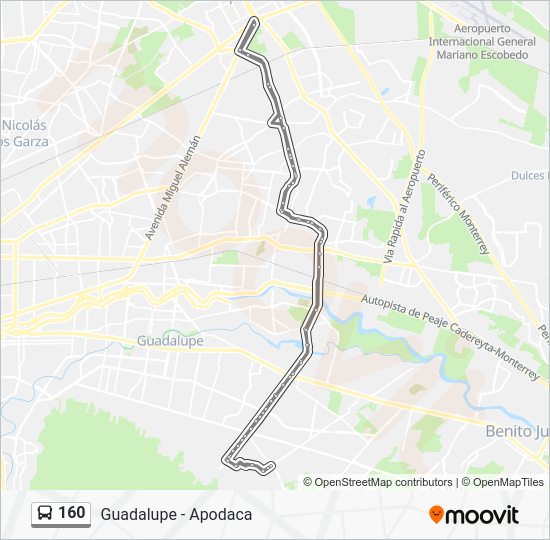 Ruta 160: horarios, paradas y mapas - Guadalupe-Apodaca (Actualizado)