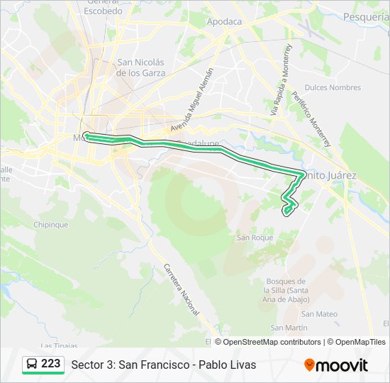 Ruta 223: horarios, paradas y mapas - Sector 3: San Francisco - Pablo ...