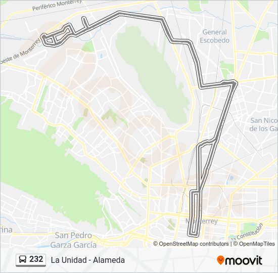 232 Route: Schedules, Stops & Maps - La Unidad - Alameda (Updated)