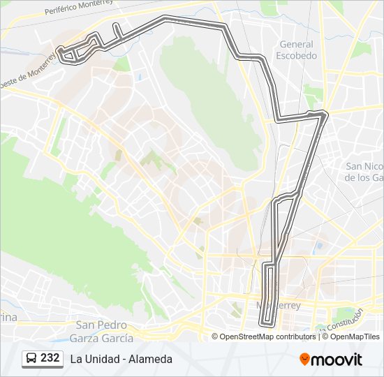 Ruta 232: horarios, paradas y mapas - La Unidad - Alameda (Actualizado)