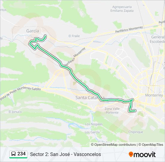 234 Route: Schedules, Stops & Maps - Sector 2: San José - Vasconcelos ...