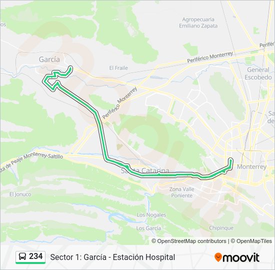 234 Route: Schedules, Stops & Maps - Sector 1: García - Estación ...